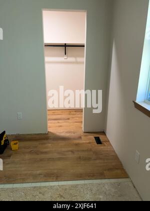 Flooring Installation Process with Underlayment Stock Photo - Alamy