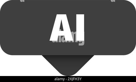 ai sticker. ai sign on transparent background. rectangular button Stock ...