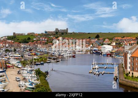 Whitby Harbour looking towards the sea Stock Photo - Alamy