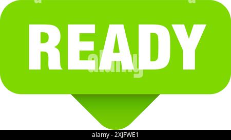 ready sticker. ready sign on transparent background. rectangular button ...