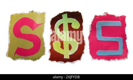 J alphabet torn from a magazine paper on white background with clipping ...