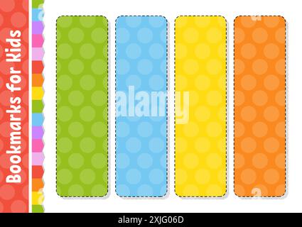 Set of paper bookmarks for books with cute cartoon characters. For kids ...