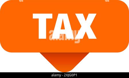tax sticker. tax sign on transparent background. rectangular button ...