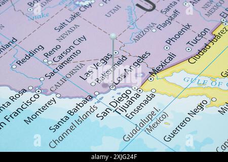 Geographic map of Los Angeles city Stock Photo - Alamy