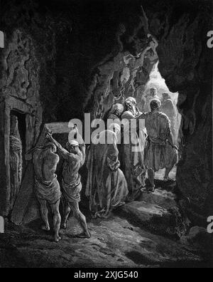 Abraham buried in the Cave of Machpelah by his sons - Thomas Bankes ...