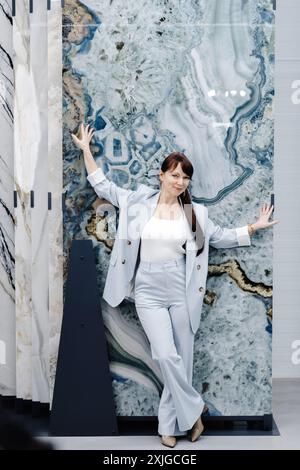 A light color slab marble tile background Stock Photo - Alamy