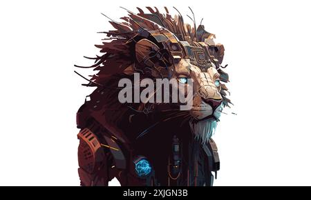 Lion Cyberpunk Vector Illustration Stock Vector Image & Art - Alamy