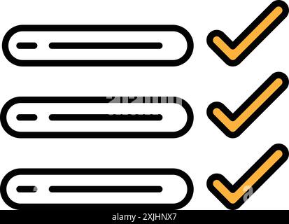 A series of check marks are arranged in a row, with the top row having ...