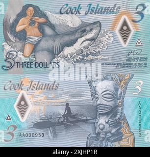 Cook Islands 3 Three Dollar Bank Note Stock Photo - Alamy