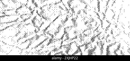 Pixelated wrinkled grained texture bitmap. Dither grunge crumpled ...