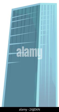 cartoon scene with modern skyscraper isolated on white background ...