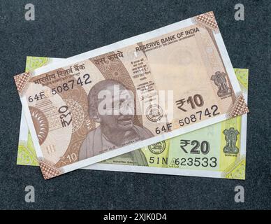 Indian new 20 rupees currency note back side with the motif of the ...