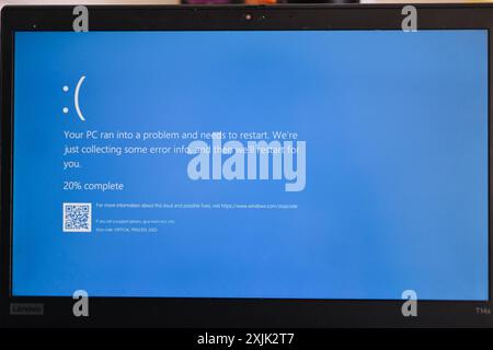 Illustration of Microsoft Blue Screen of Death, July 21, 2024 in Delhi ...