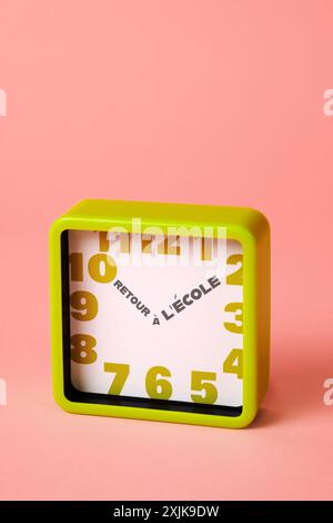 CLOCK text written on green round grungy stamp sign Stock Photo - Alamy