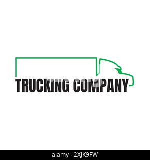Truck with trailer logo. Lorry, delivery symbol vector illustration ...