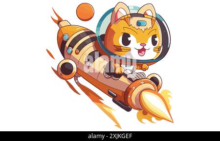 Tiger Riding a Rocket Vector Illustration Stock Vector Image & Art - Alamy