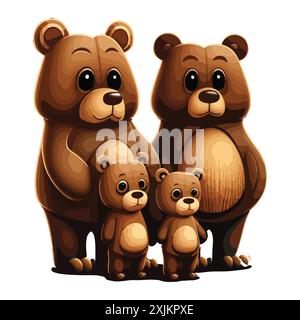 Family Bears Vector Illustration Stock Vector Image & Art - Alamy