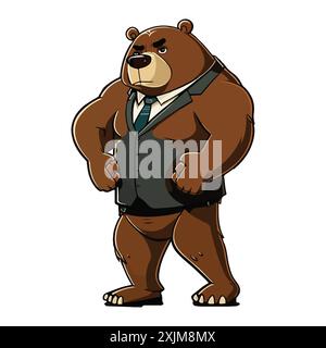 Bear Boss Style Wearing a Suit Stock Vector Image & Art - Alamy