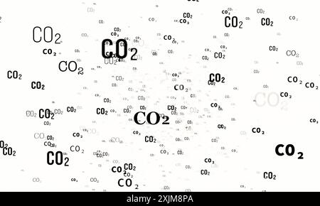Carbon dioxide model, chemical bond. CO2 carbon dioxide molecule as ...