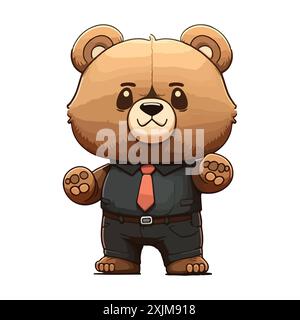 Bear Boss Style Wearing a Suit Stock Vector Image & Art - Alamy