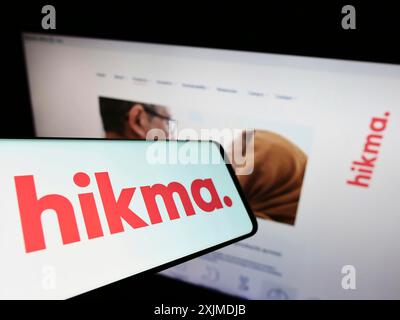 Smartphone with logo of British company Hikma Pharmaceuticals plc on ...