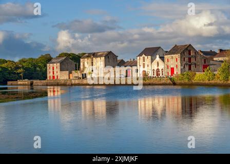 Ireland, County Donegal, Rathmelton (aka Ramelton) Quay 18C warehouses ...