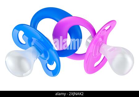 pacifiers isolated on white background 3d illustration Stock Photo - Alamy