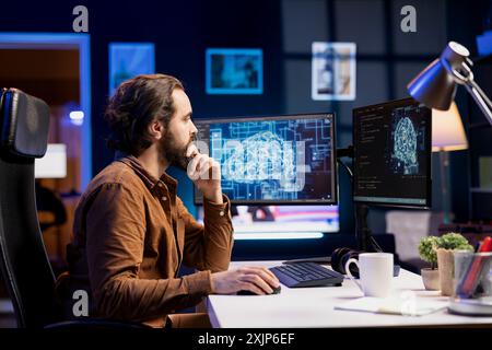 Teleworking programmer using computer for artificial intelligence computing through self ...