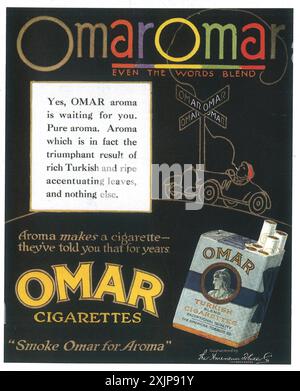 1917 Omar Turkish cigarettes ad Stock Photo - Alamy