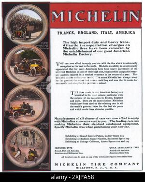 Vintage Advertising Poster: for Michelin Tires, featuring the Michelin ...