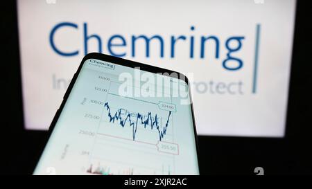 Mobile phone with website of British defence technology company QinetiQ ...