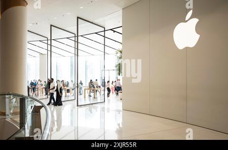 Interior of the Apple store at the Dubai Mall, Dubai, United Arab ...
