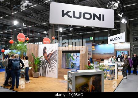 Kuoni Travel exhibition stand Stock Photo - Alamy