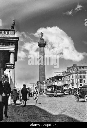 Nelson's Column in O'Connell Street, Dublin City, Ireland, in 1933 ...