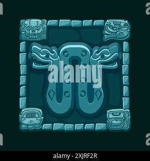 Mayan and Aztec totem of snake, Maya and Inca tribal vector symbol ...