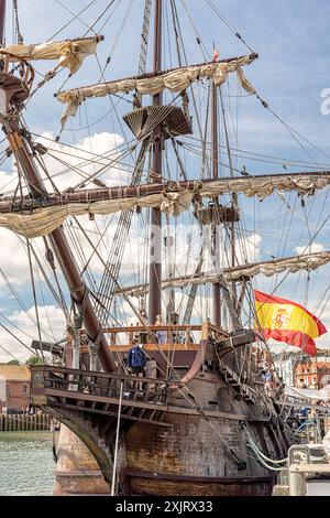 Spanish Galleon ship rigging Scarborough North Yorkshire England July ...