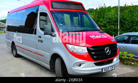 Fflecsi bus of Transport for Wales parked up in Dolgellau Stock Photo ...
