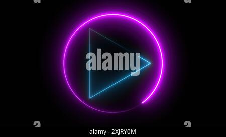 Neon play button. Computer generated 3d render Stock Photo - Alamy