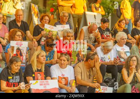 Haifa, Israel - July 18, 2024: Hila Harari sings to the crowd in an ...