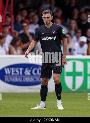 West Ham United's Andy Irving inspects the pitch before the Premier ...