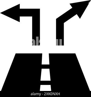 Diverging arrows design. Black and white directional concept. Vector ...