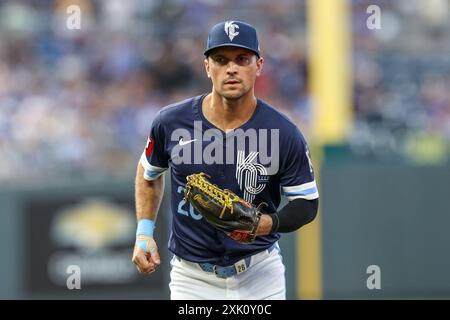 Kansas City Royals outfielder Adam Frazier (26) reacts after striking ...