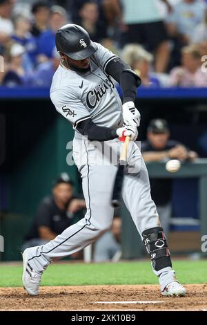 Chicago White Sox outfielder Luis Robert Jr. looks on from the dugout ...