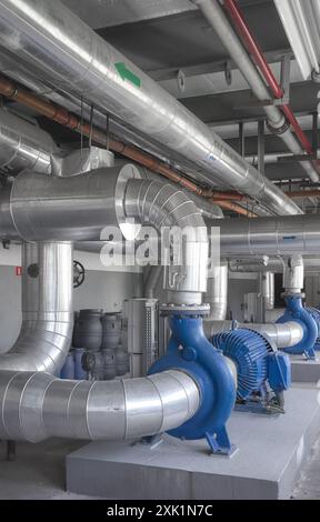 High power pumps inside a heating plant Stock Photo - Alamy