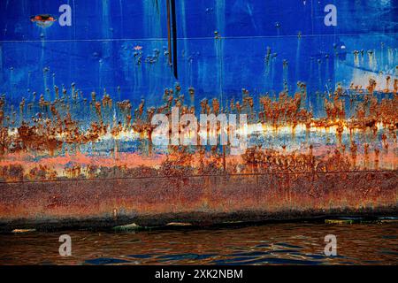 Rust on ship hull - vessel anchored in Guanabara Bay. Rio de Janeiro ...