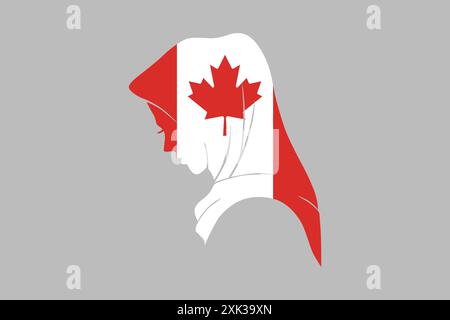 Canada Muslim girl wearing Canada flag hijab Stock Vector Image & Art ...