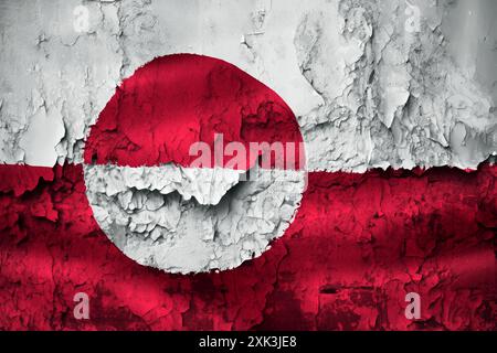 Greenland flag - realistic waving fabric flag Stock Photo - Alamy