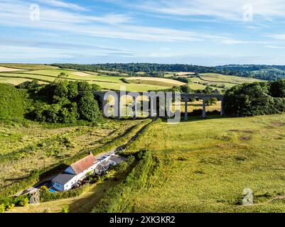 Cannington Viaduct from a drone, Uplyme, Lyme Regis, Dorset, Devon ...
