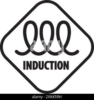 Induction spiral vector icon symbol. Slinky copper metal winding ...