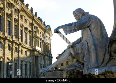 Franconia Fountain (detail) - built 1894 in front of The Residenz built ...